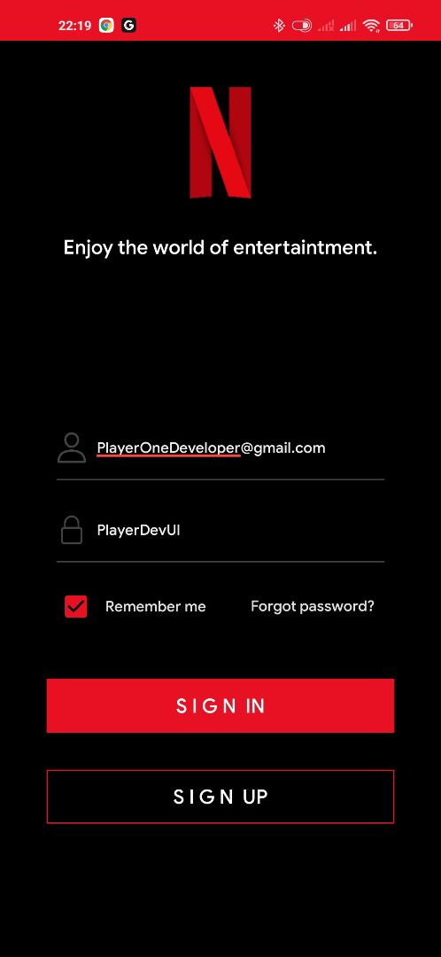 Sketchub • NetFlix - Login ui style