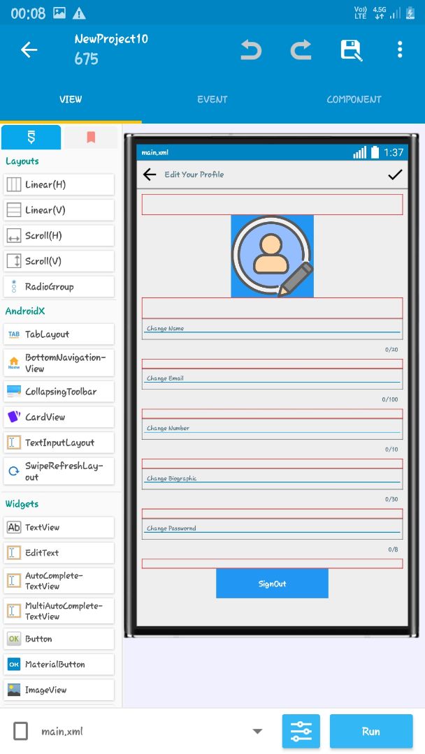 Sketchub • Profile Settings Ui