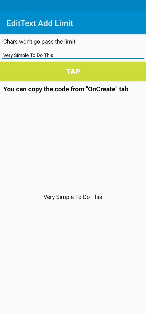 Sketchub • EditText Add Limit