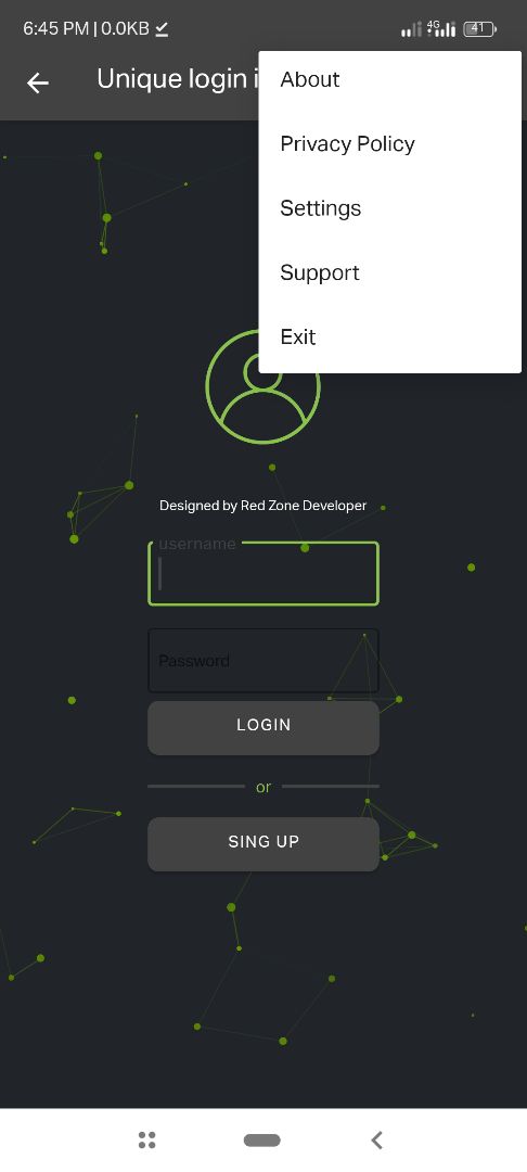 Sketchub • Login ui / Setting ui / particleView