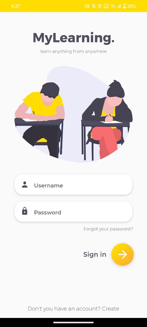 Sketchub • MyLearningApp Login Screen UI Adobe XD