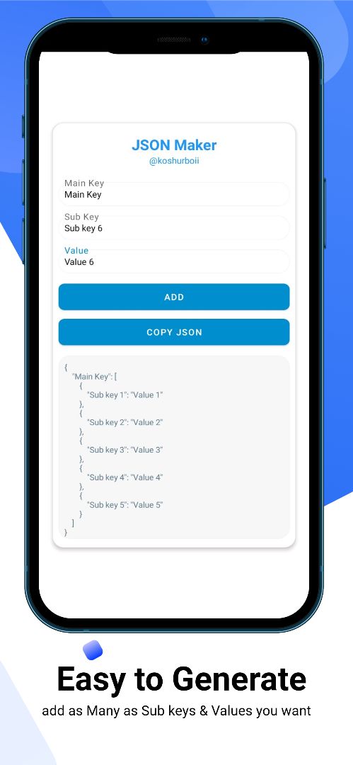Sketchub • Dynamic Json Data Generator