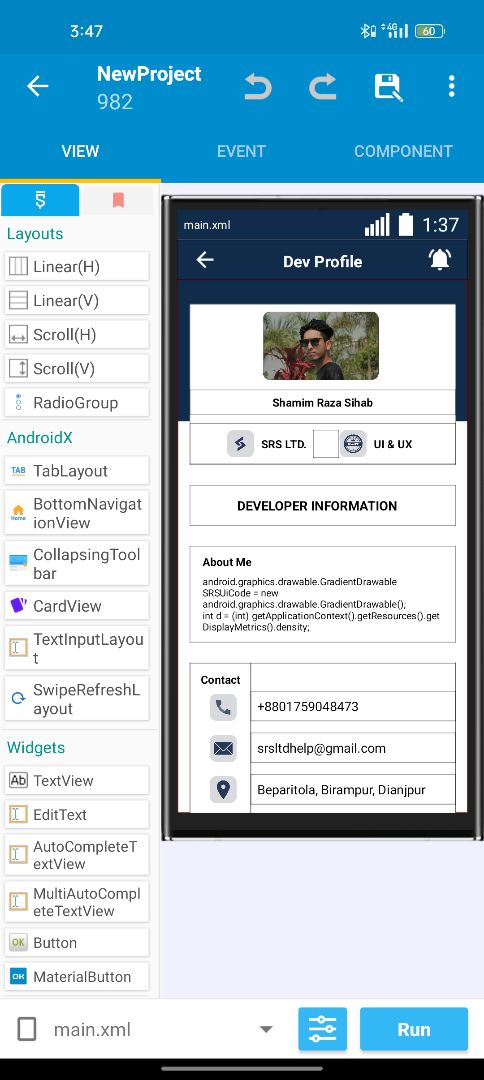 Sketchub • Dev Profile Ui