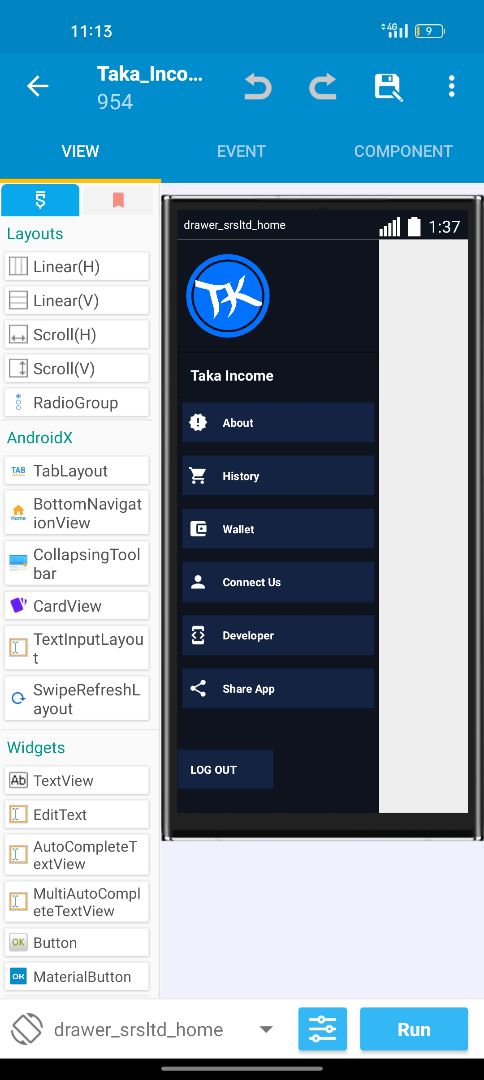 Sketchub • Login & Home Drawer Ui