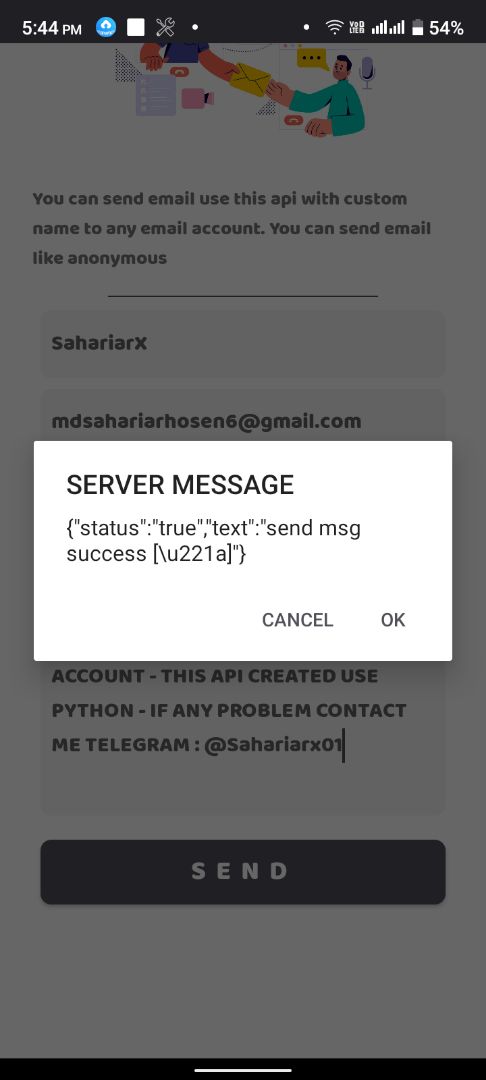 Sketchub • SEND EMAIL WITH API