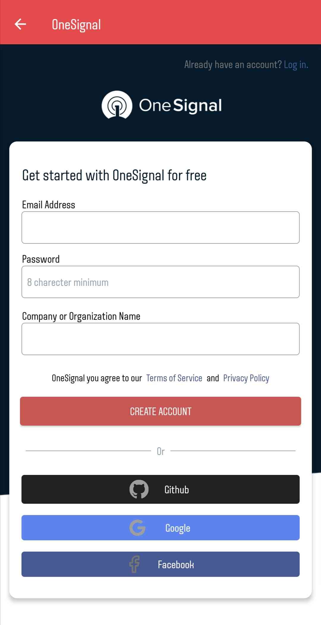 Sketchub • Onesignal login UI