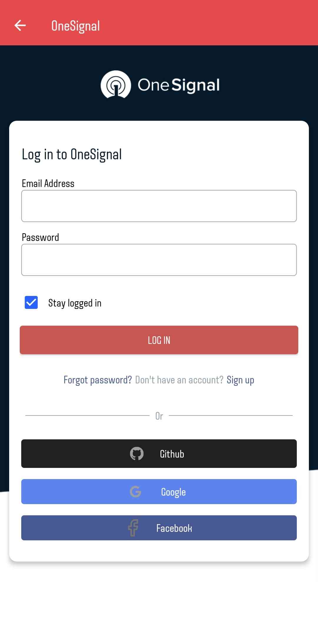 Sketchub • Onesignal login UI