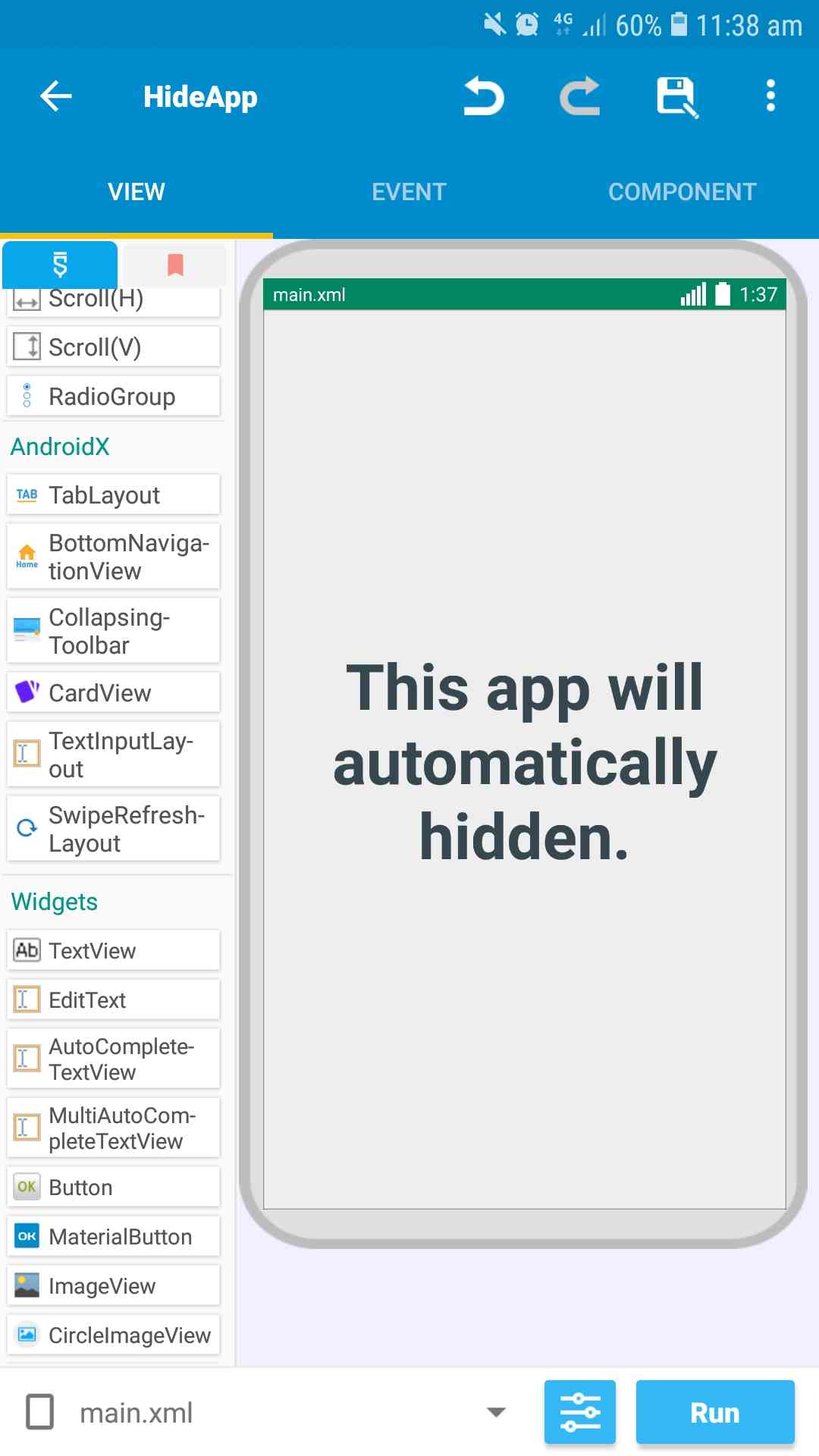 Sketchub • Automatic Hiding App